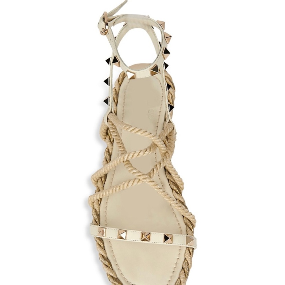 Valentino Rockstud Rope Sandals - Gem